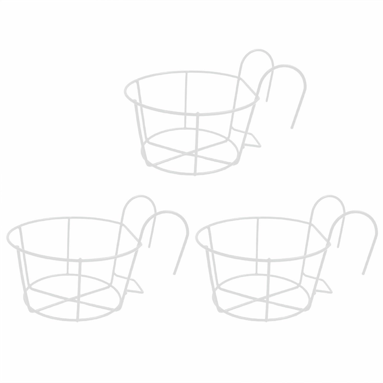 Набор железных настенных колец для горшков, белые, 3 шт.