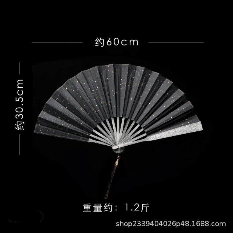 【Веер Дали Кинг Конг】Полностью металлический веер с поверхностью из костяного шелка, китайский ретро складной веер, холодное оружие, коллекционный орнамент