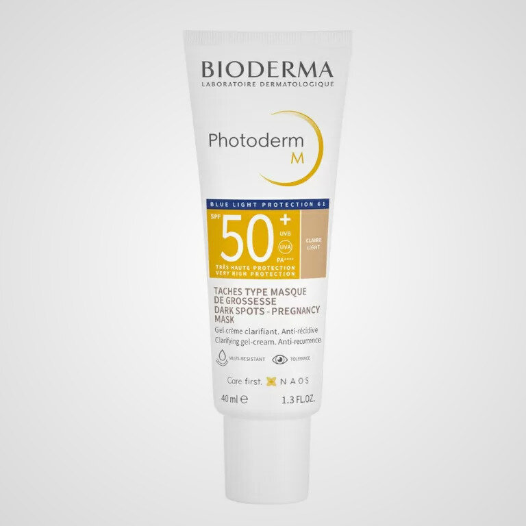 Фотодерм Солнцезащитный крем-гель M SPF50+ Светлый оттенок 40 мл BIODERMA Photoderm clarifying gel-cream Claire Light Крем 40 мл