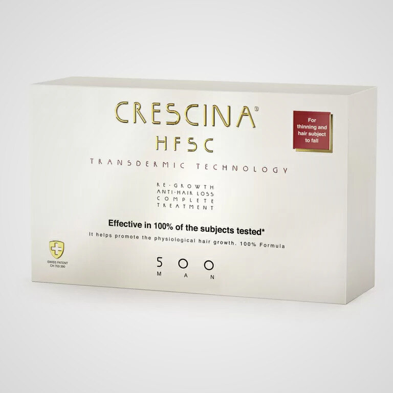 Лосьон для стимуляции + Лосьон против выпадения для мужчин 500 10+10 амп Crescina HFSC 100% Лосьон 10 + 10 АМП