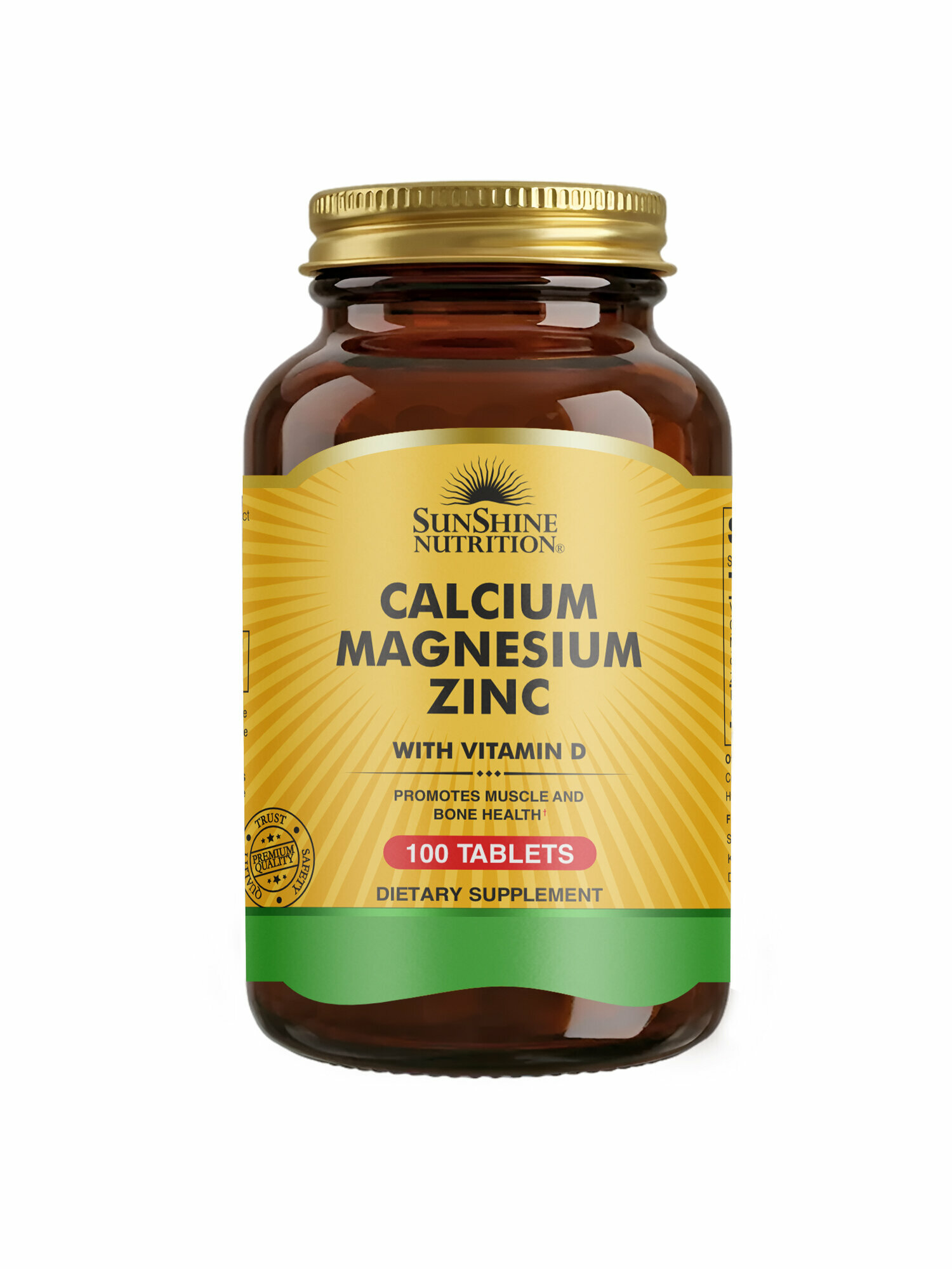 Витамины SunShine Calcium Magnesium Zinc, укрепление костей, 100 таблеток