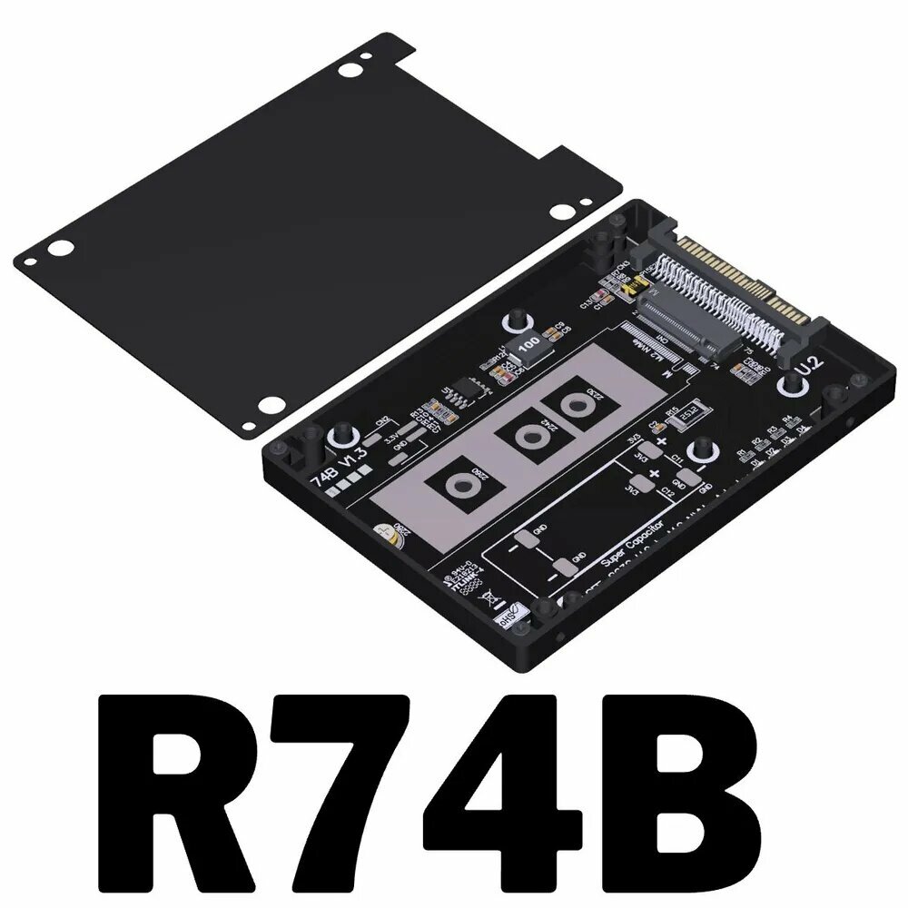 АДТ М.2 от NVMe до U.2/U.3 SSD-адаптера коробка для жесткого диска с корпусом из алюминиевого сплава с ЧПУ PCIe5.0 Gen5