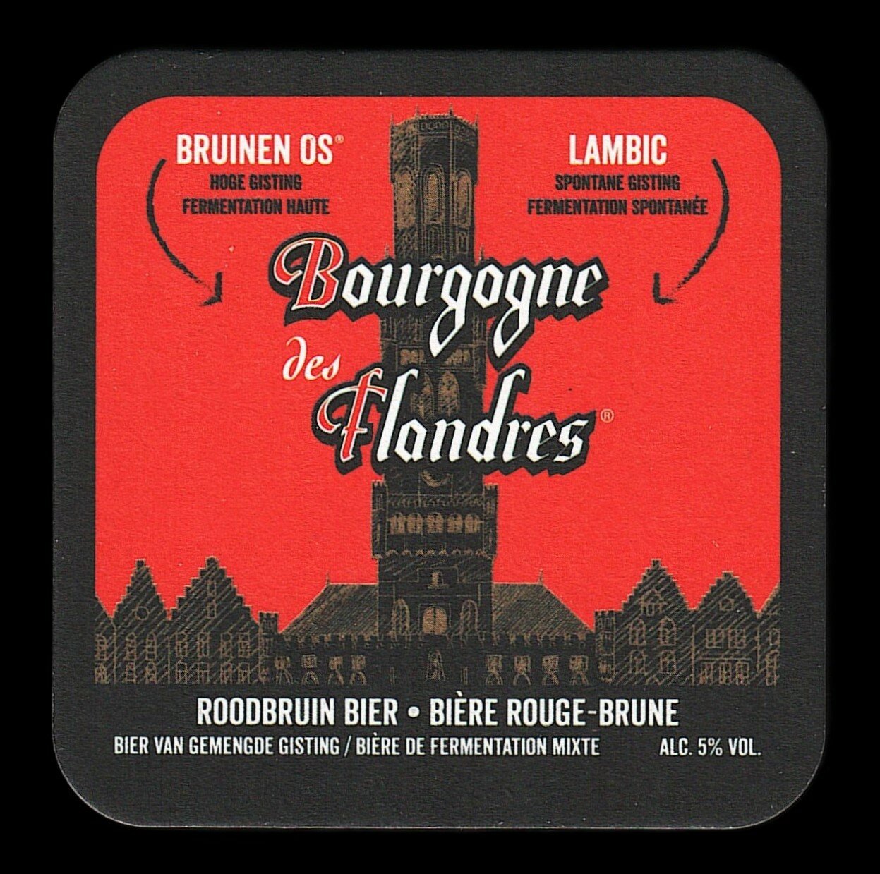 Бирдекель (костер) Бельгия Bourgogne des Flandres №5 (подставка под пивной бокал)