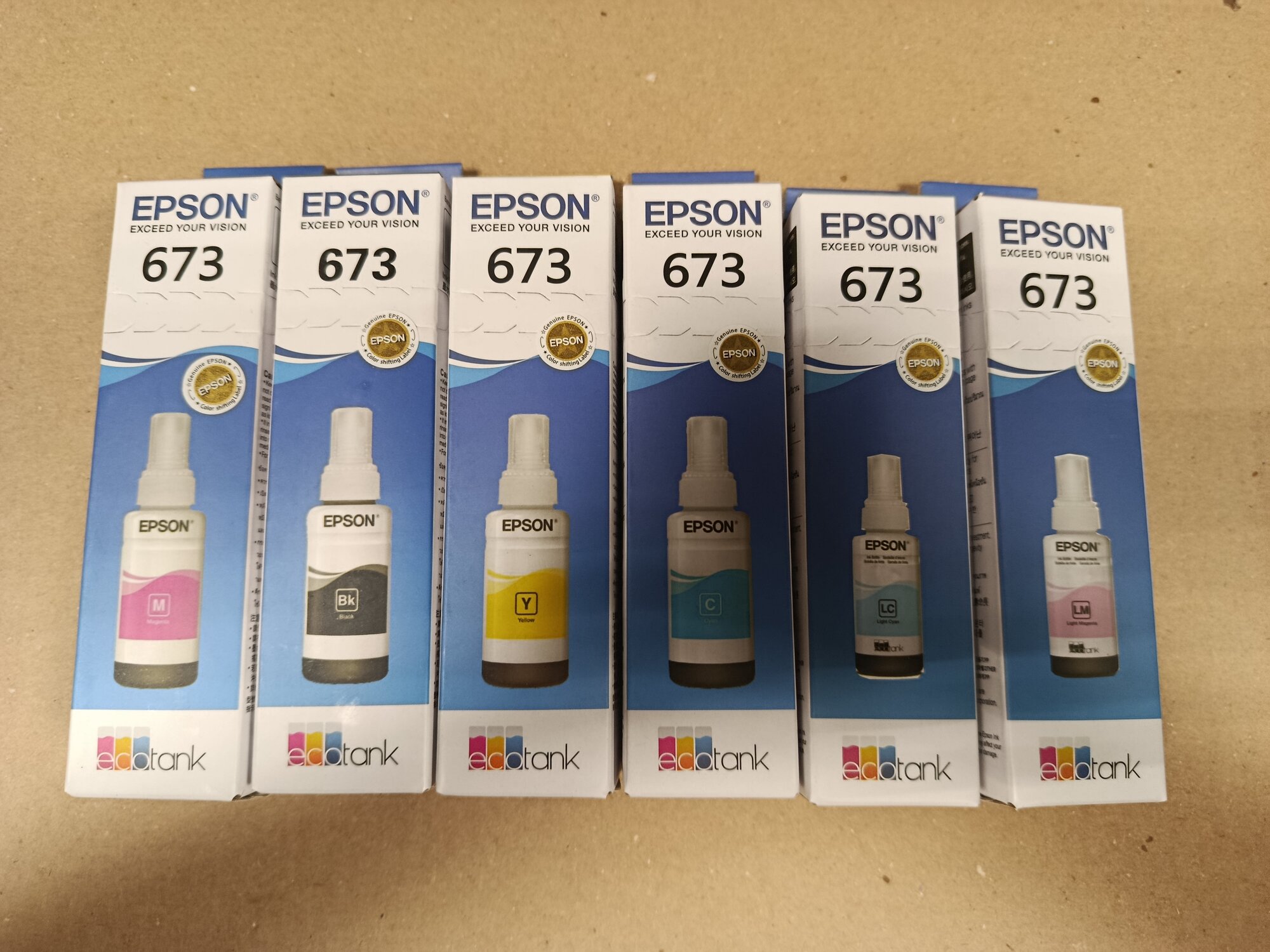 Комплект , чернил EPSON 673BkCMYLCLM 6 штук оригинал для L800, L805, L810, L850, L1800
