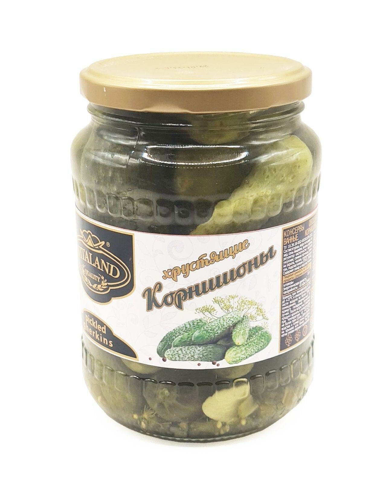 Корнишоны маринованные VITALAND (3-6 см), 680 г