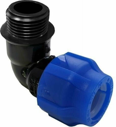 Компрессионный отвод VALFEX ПНД, с наружной резьбой, 20x1/2" 3шт