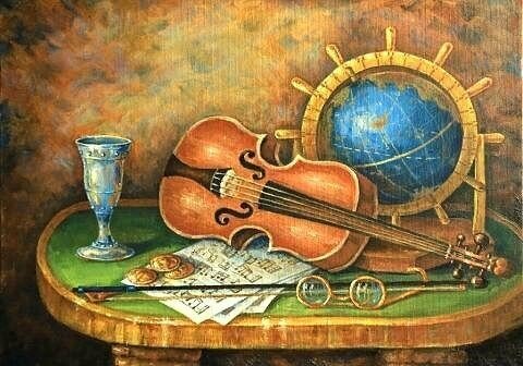 Скрипка и глобус АЖ-1186