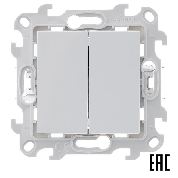 Механизм выключателя Simon24 2420398-030 2 клавиши Push\Go с/п белый Simon