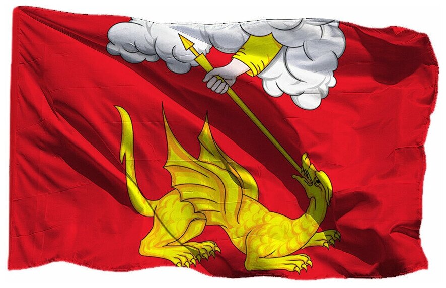 Флаг Егорьевска на сетке, 90х135 см - для улицы, для флагштока