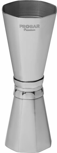 Джиггер барный 30/45мл серебристый октагон