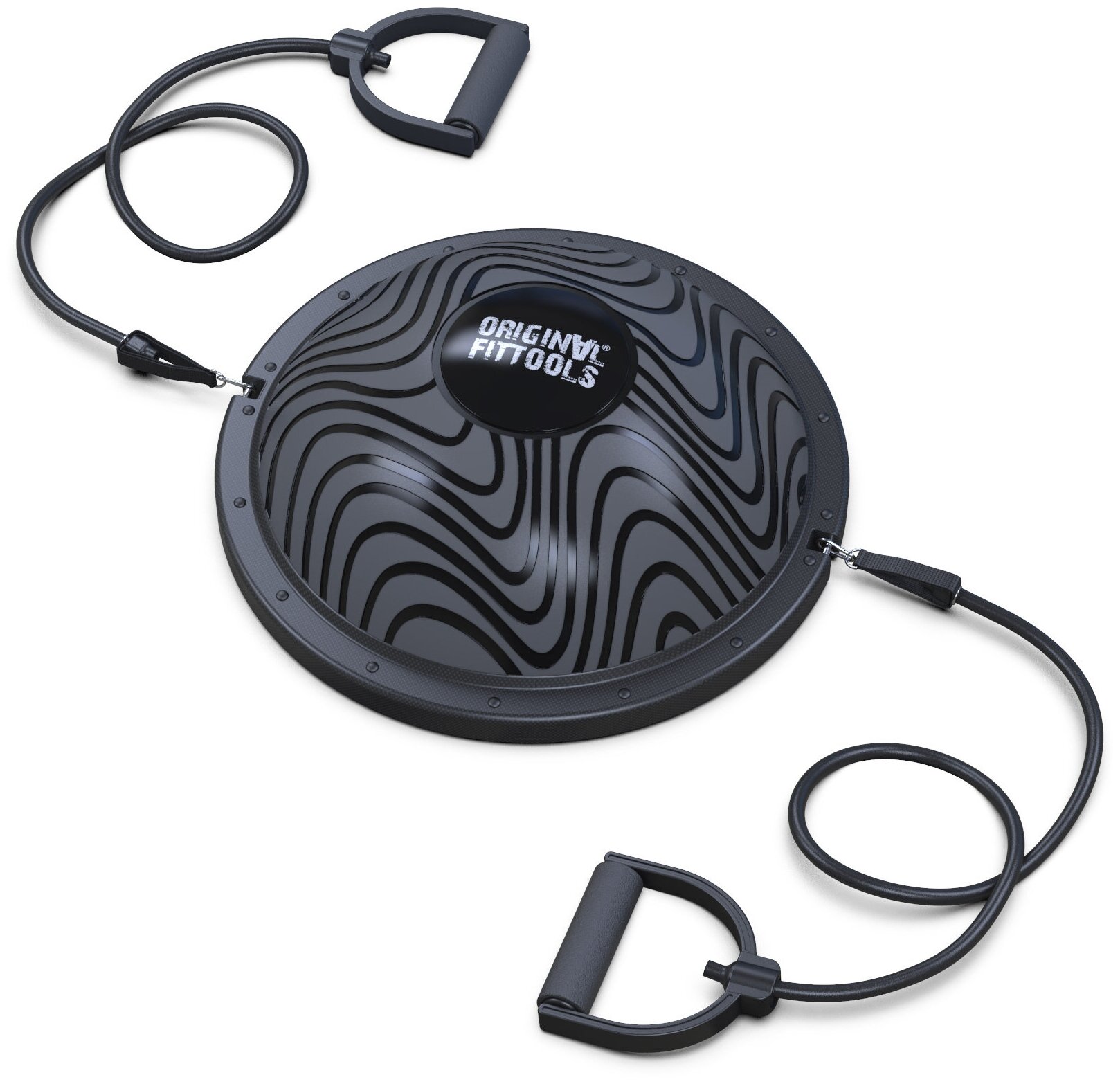 Полусфера гимнастическая надувная R3 с эспандерами и насосом Original FitTools