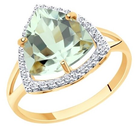 Кольцо, красное золото, 585 проба, аметист