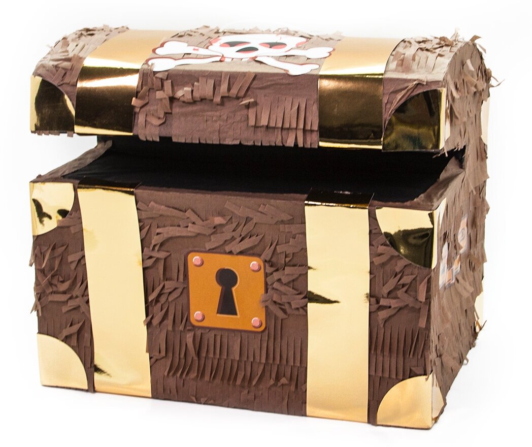 Пиньята, Пиратский сундук, Коричневый, 30*26*23 см, 1 шт.