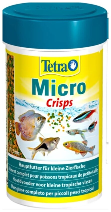 Корм Tetra Micro Crisps, микрочипсы, для маленьких рыб, 100 мл