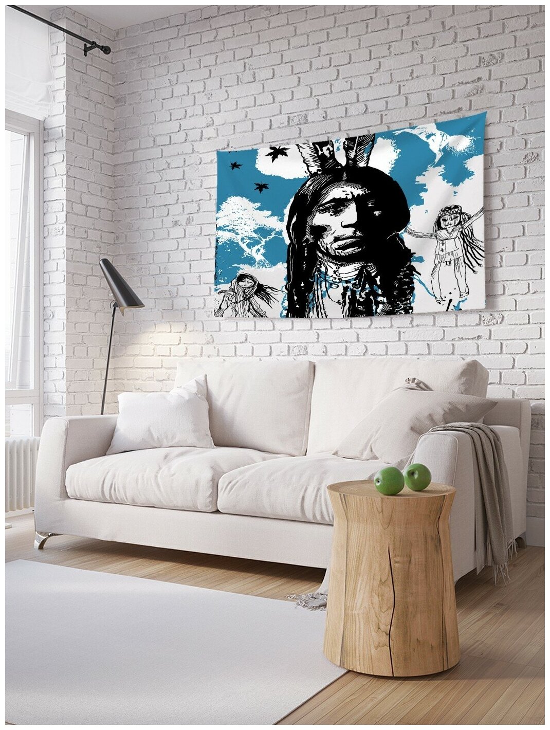 Горизонтальное фотопанно JoyArty на стену "Индейцы сиу", 100x150 см