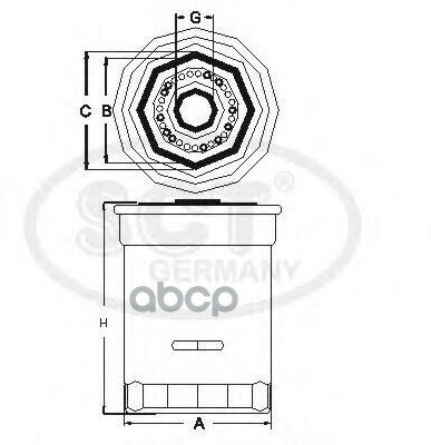 Масляный фильтр PEUGEOT/FIAT/IVECO JUMPER/BOXER 2.4D-2.5D SCT арт. sk809