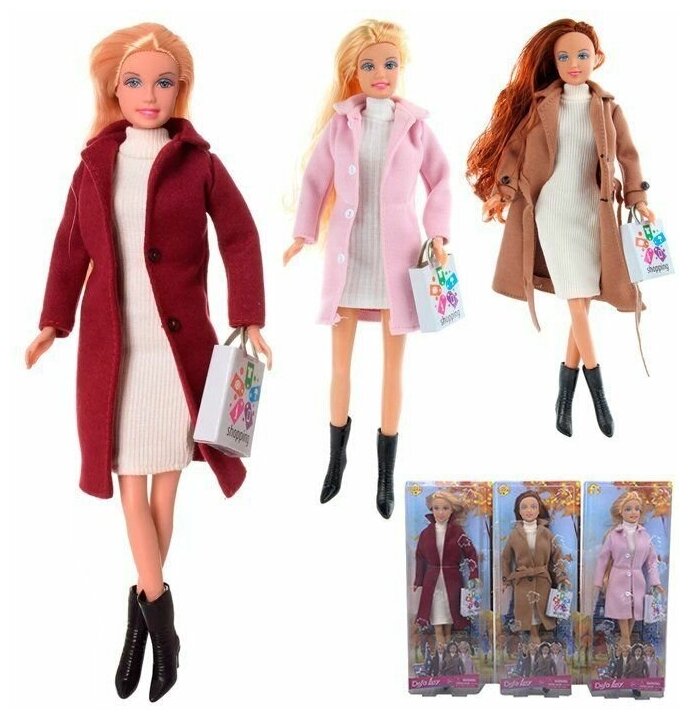 Defa Lucy Кукла Модница 29 см в осеннем пальто с сумочкой 3 вида 8419