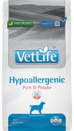 Farmina Vet Life Dog Hypoallergenic Pork & Potato сухой диетический корм для взрослых собак при пищевой аллергии, со свининой и картофелем - 2 кг