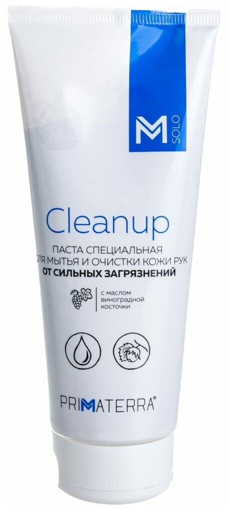 Паста для очистки кожи рук от сильных загрязнений TM Primaterra M Solo CleanUp туба 200 мл 9001