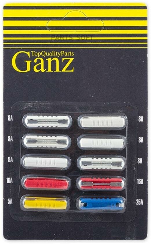 GANZ GRP15005 Предохранители цилиндрические ВАЗ 2101-09 10шт GANZ