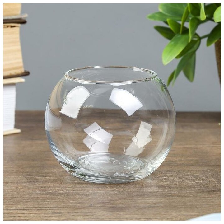 Подсвечник стекло на 1 свечу 'Шар' прозрачный 7х9х9 см