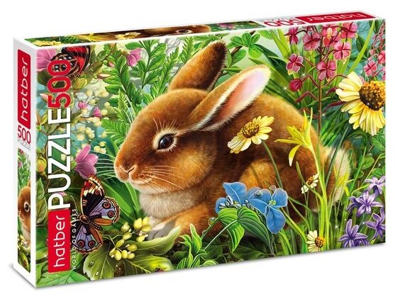 Пазл Hatber "Зайчонок с бабочкой" 500 элементов 480х330 мм