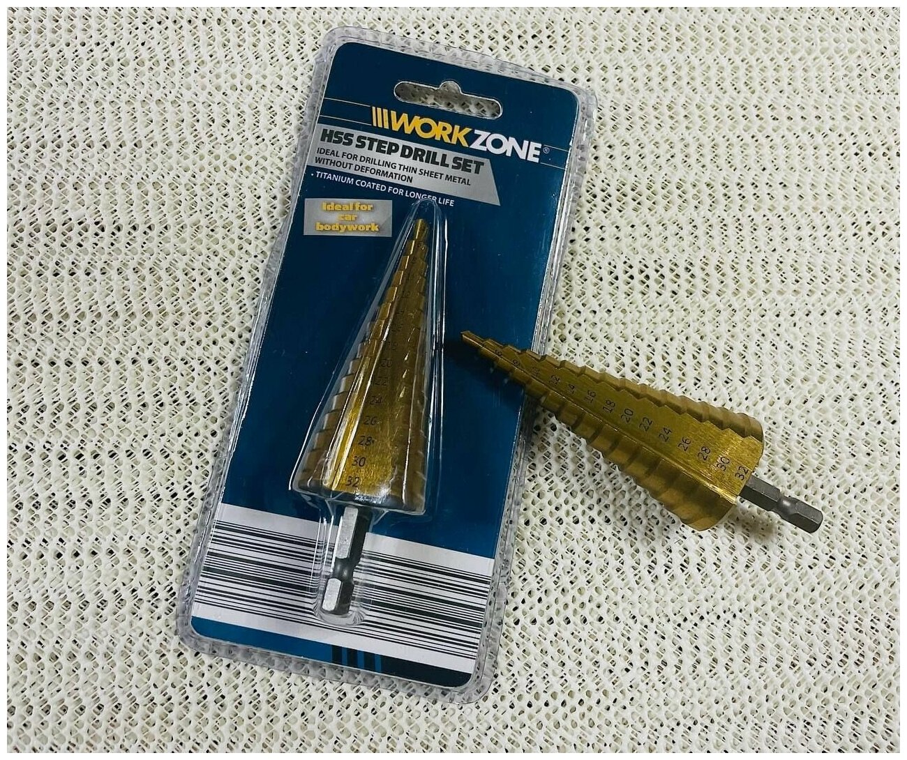 Сверло WORKZONE 4-32 SVER, ступенчатое, для металла, дерева, пластика, 1 шт