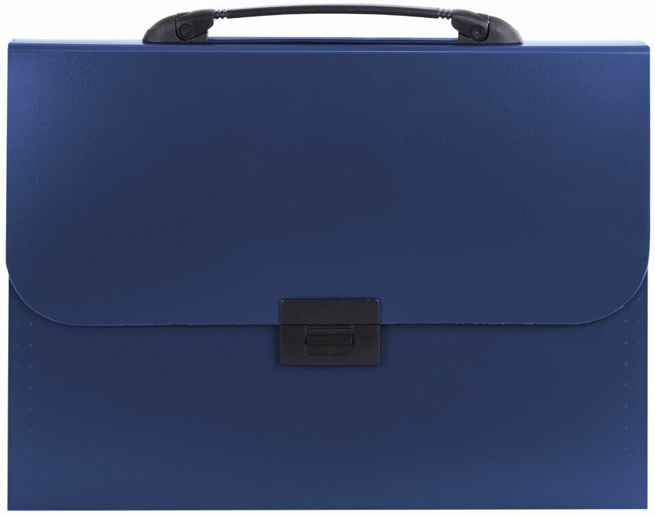 Папка-портфель пластиковая BRAUBERG "Energy" А4 (330х256х32 мм), 7 отделений, синяя, 222572, 222572