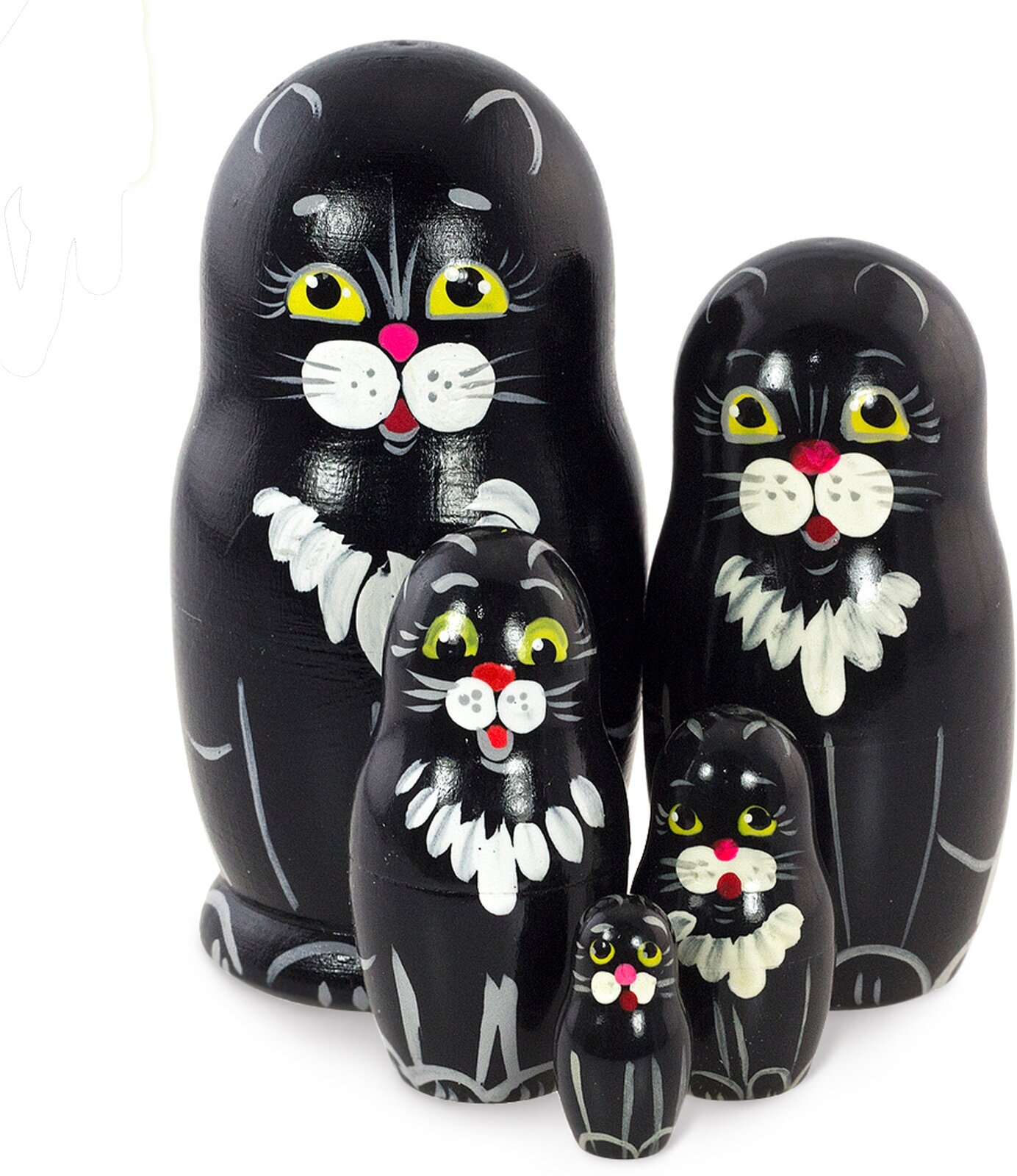Azhna Матрешка-животное 5 мест 10,5 см"Кот черный"