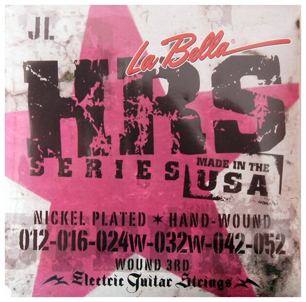 HRS-JL Hard Rockin Steel Комплект струн для электрогитары, никелирован, Jazz Light, 12-52, La Bella