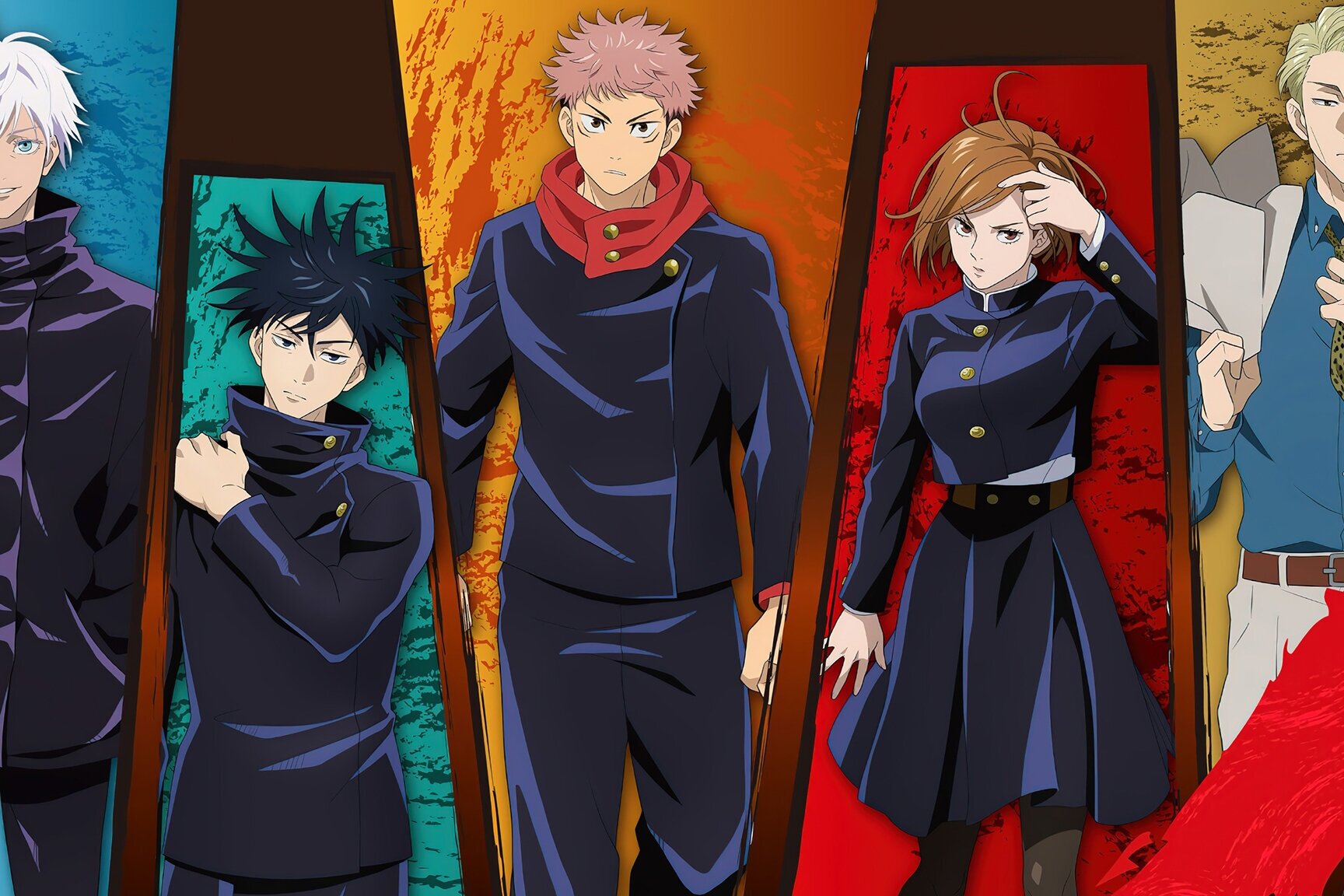 Постер / Плакат / Картина Магическая битва. Персонажи 50х70 см в подарочном тубусе