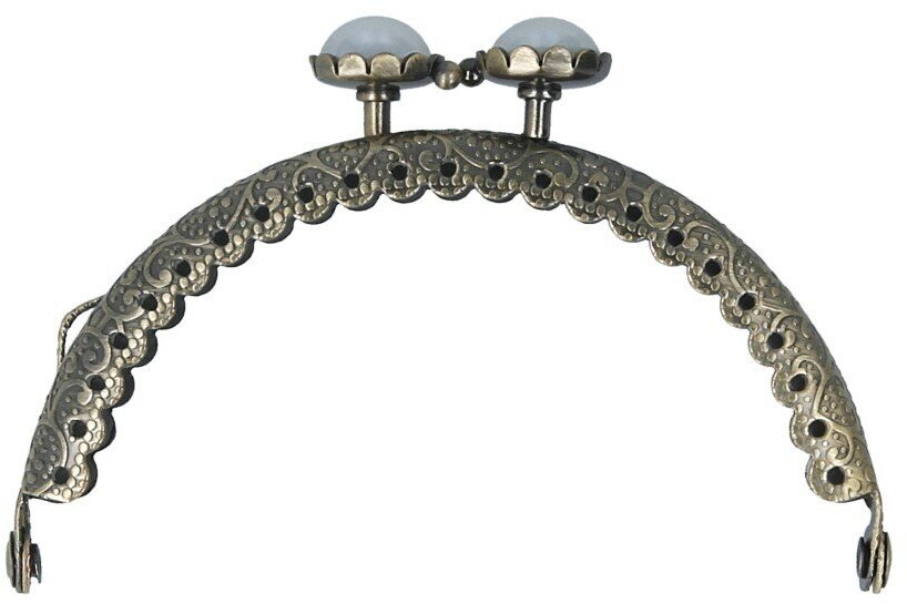 "Gamma" FER-14 Застежка для сумки "фермуар" 8.5 x 4.5 см 1 шт. №02 под состаренную бронзу