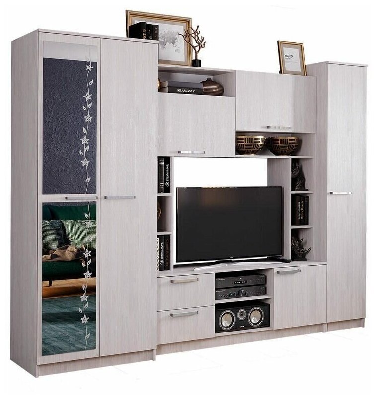 Гостиная «Флора» (Ясень белый) 270х54х210