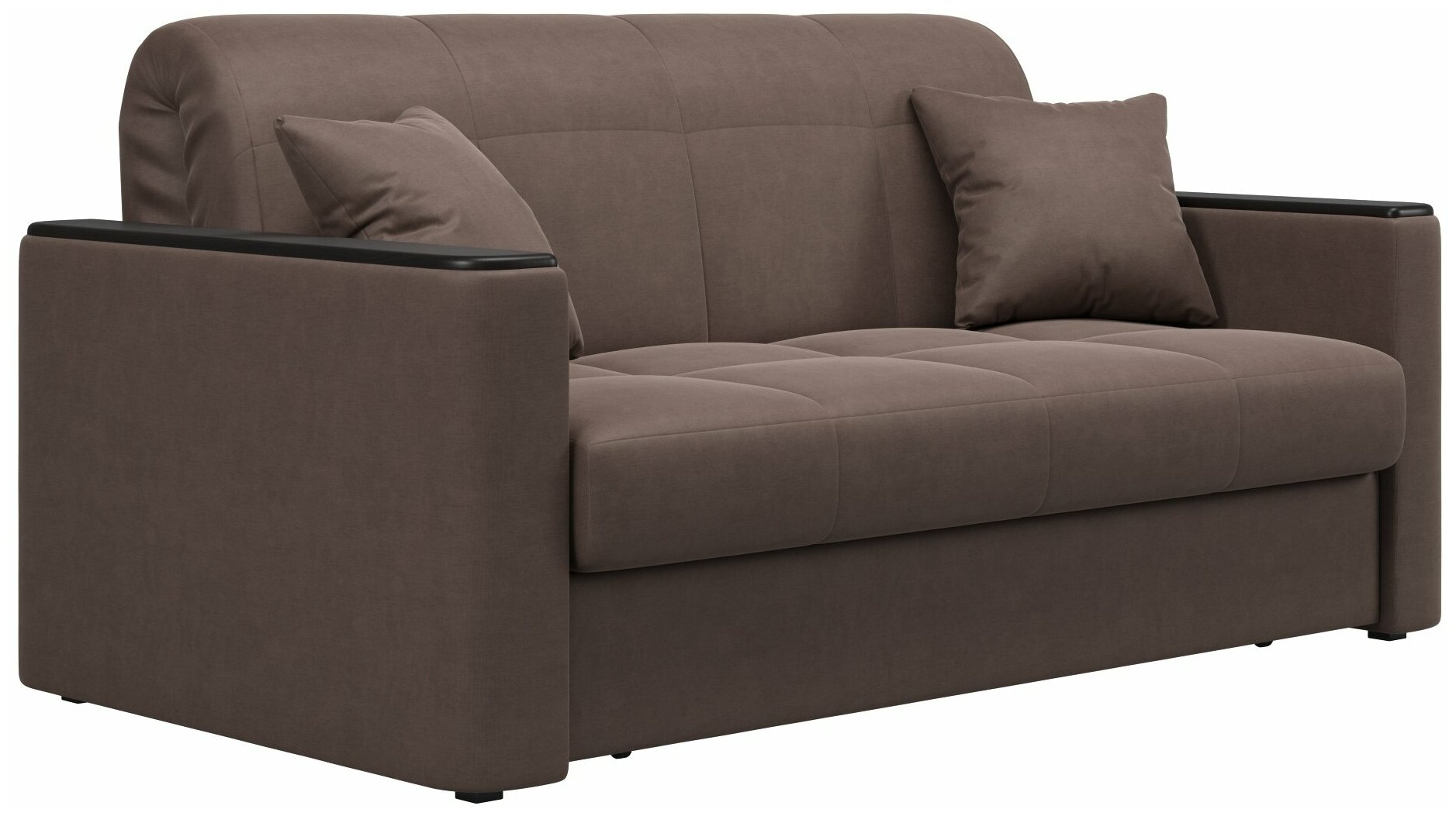 Диван Неаполь 1,6 - Velutto 23 шоколад/накладка венге