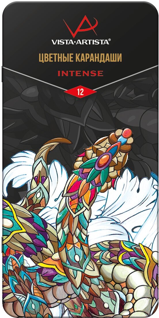 VISTA-ARTISTA VICPM-12 Набор цветных карандашей заточенный 12 цв. в металлической коробке