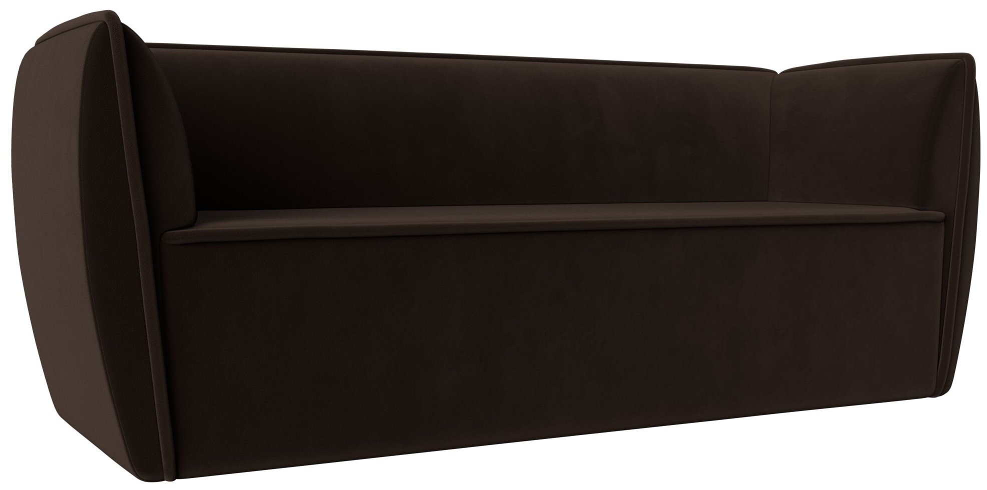 Диван кухонный прямой Бергамо 3-х местный, микровельвет, механизм нераскладной, коричневый, 200x64x80см. Хит Диванов