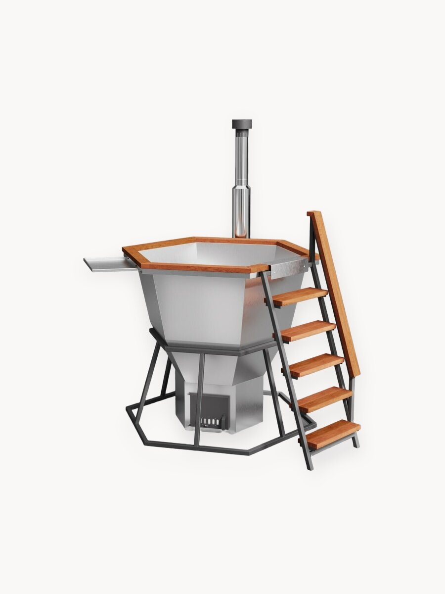 Банный чан с подогревом на дровах SCANDINAF Comfort 170 см, 2-4 чел.