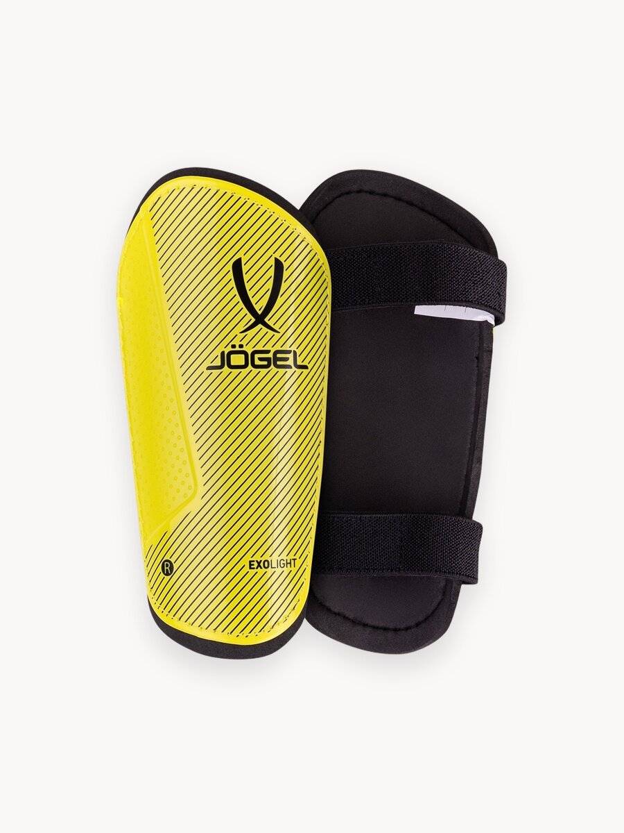 Щитки футбольные Jogel JA-201 с двойным ремешком, размер M, цвет желтый