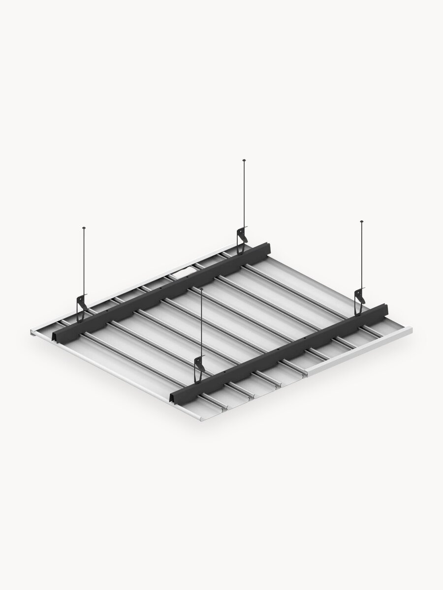 Комплект реечных потолков Mr.Tektum Classic 84R 2,0м х 2,0м Белый Матовый / Серебристый металлик