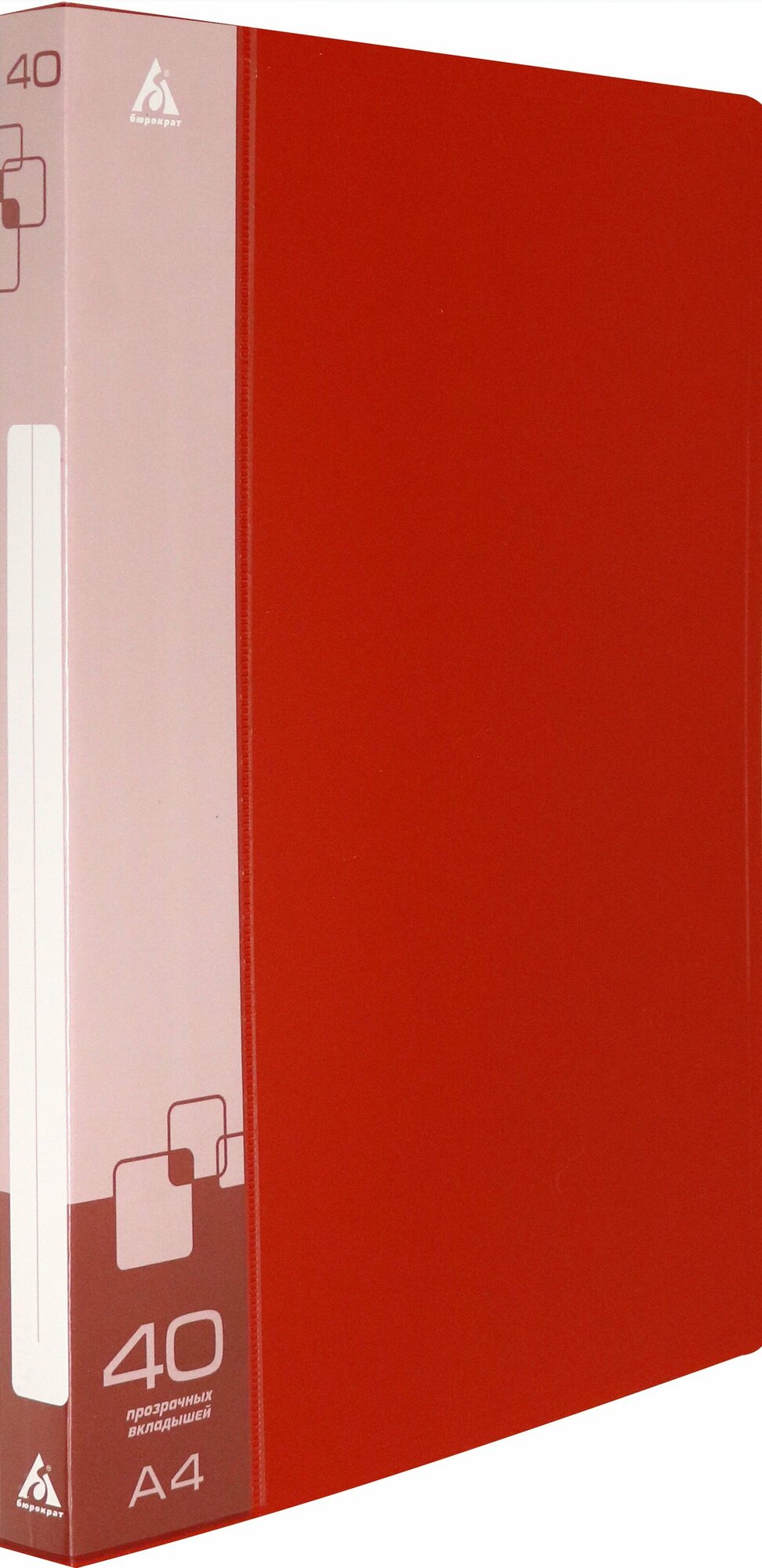 Папка с 40 прозрачными вкладышами (A4, пластиковая, красная), (BPV40RED)