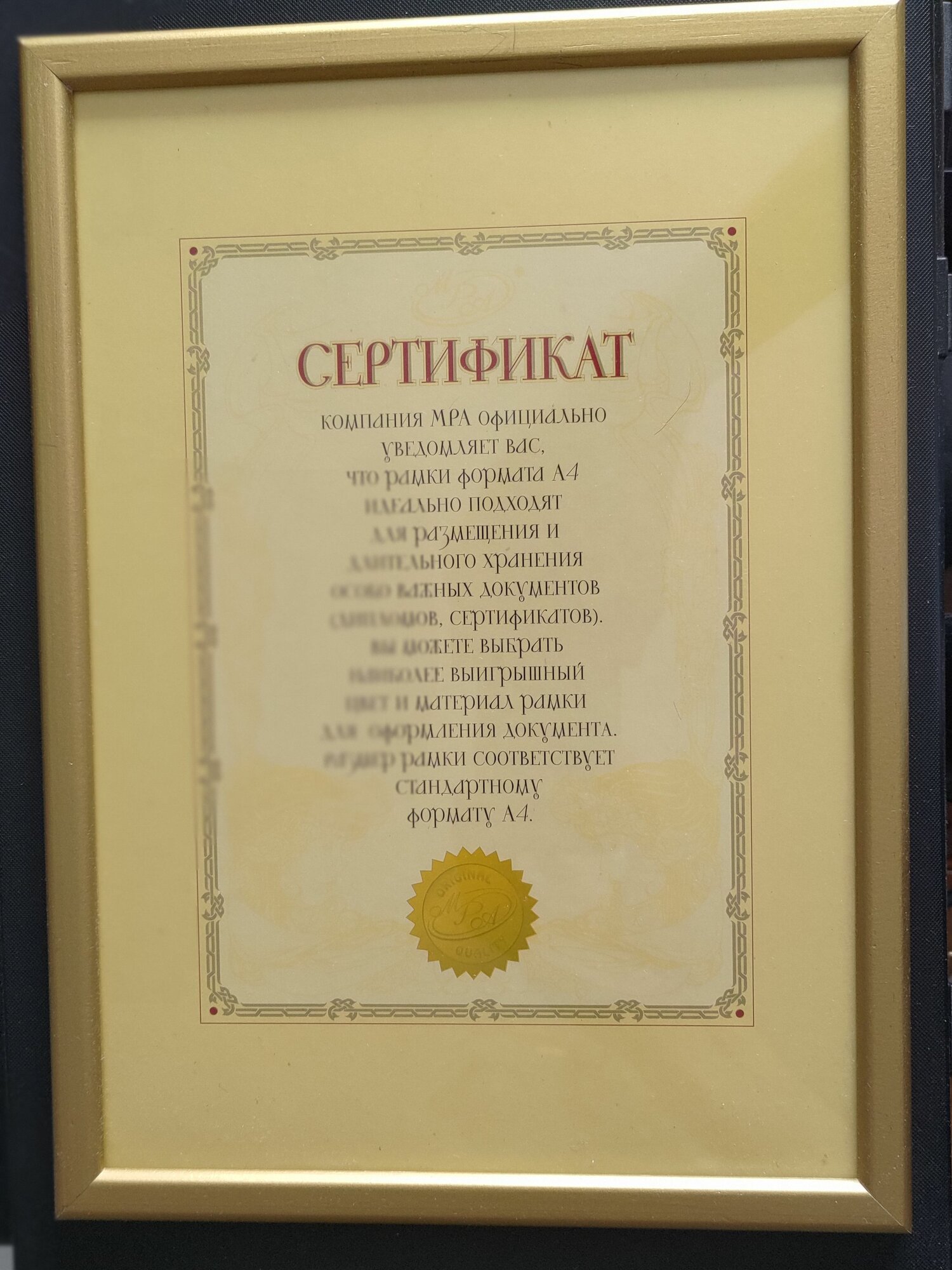Фоторамка для мозаики, вышивки, картин, постера, 20х30, бежевая, золотая