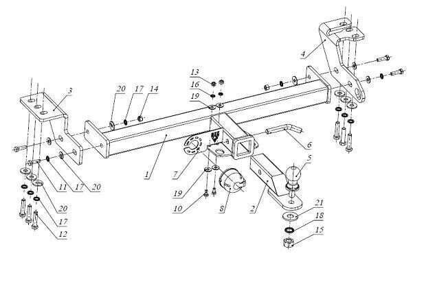 Фаркоп с элект. Smart, на Ssang Yong Actyon FA 0606-E (с 2011 г. в.) (паспорт и сертификат в комплекте) Бизон