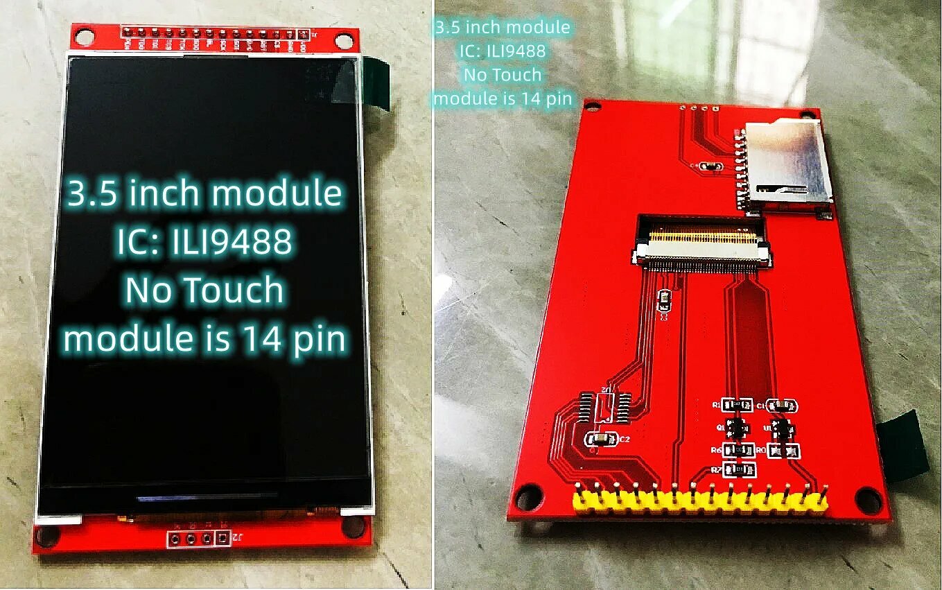 3.5" TFT дисплей ILI9488 No Touch