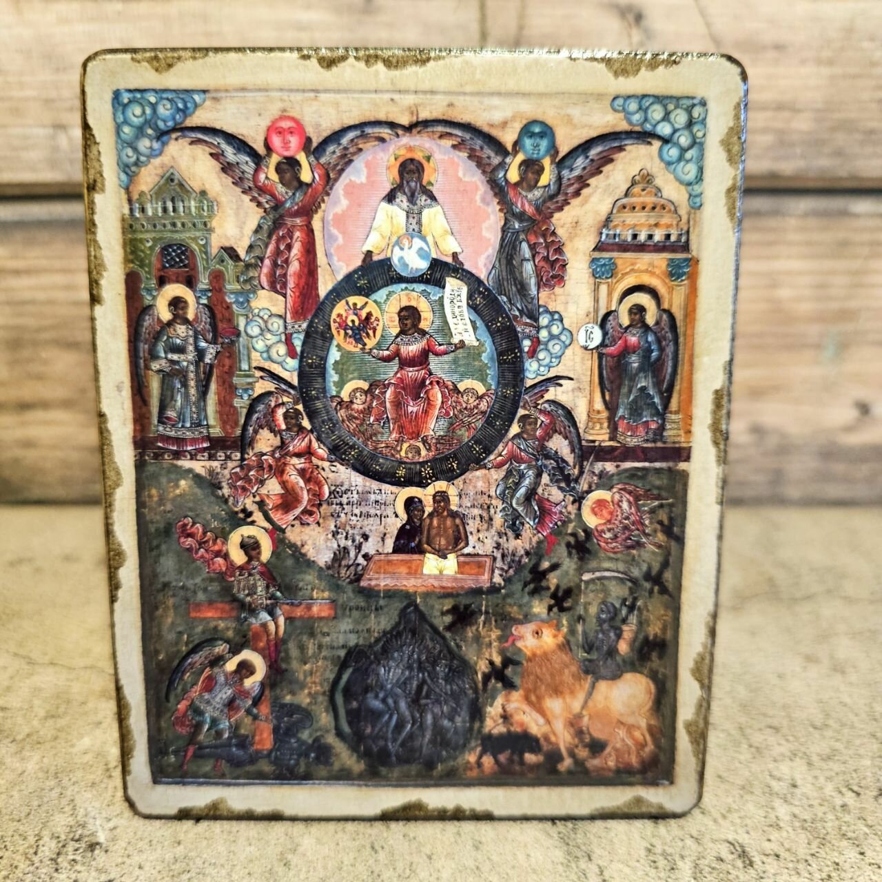 Освященная икона под старину Единородный Сыне XVI век, 19*24