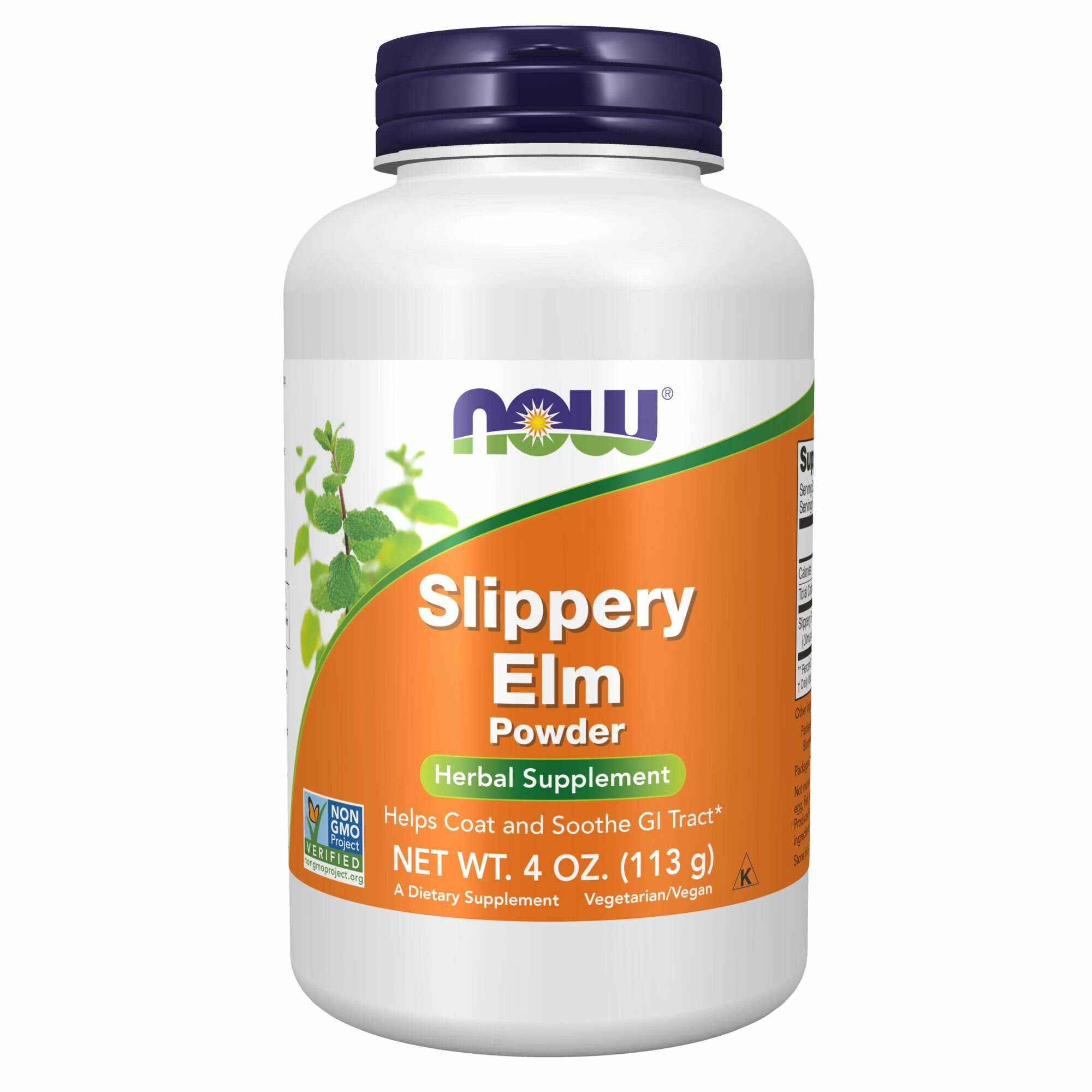 NOW Slippery Elm, Кора красного вяза, порошок, здоровье пищеварительной системы 113 грамм