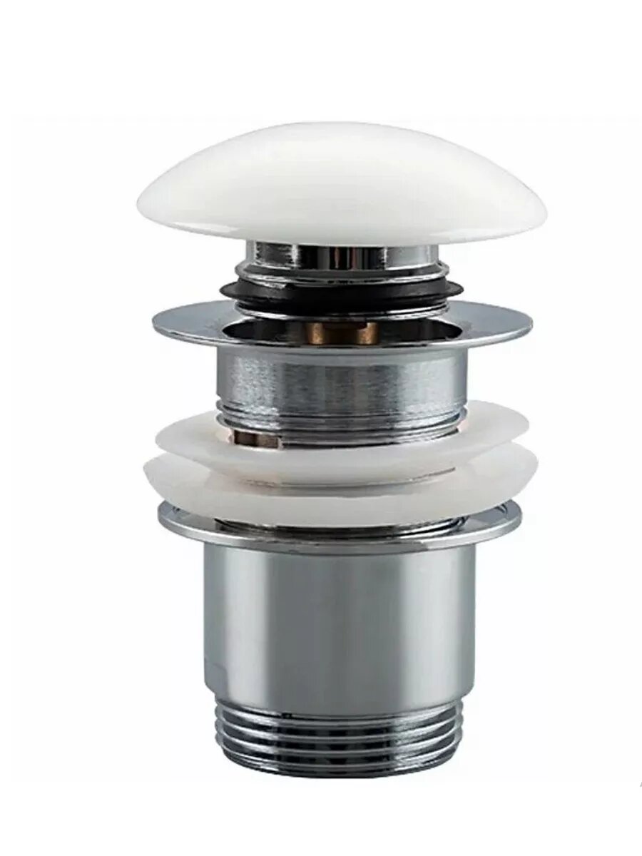 Донный клапан Frap F60-8, для раковины, латунный, цвет хром/белый