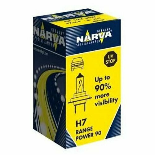 Лампа H7 12V- 55W (PX26D) ( -90 света) RANGE POWER 90 Narva 48047