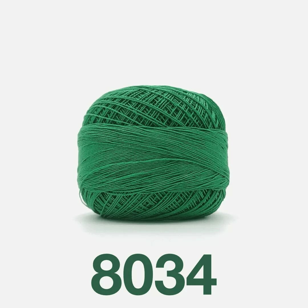 Нитки #80 для вязания кружева и украшений, 100% хлопок, 10 гр. (170 м.) цвет 8034