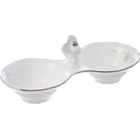 Солонка Thun двойная 1794 "Серый орнамент отводка платина"