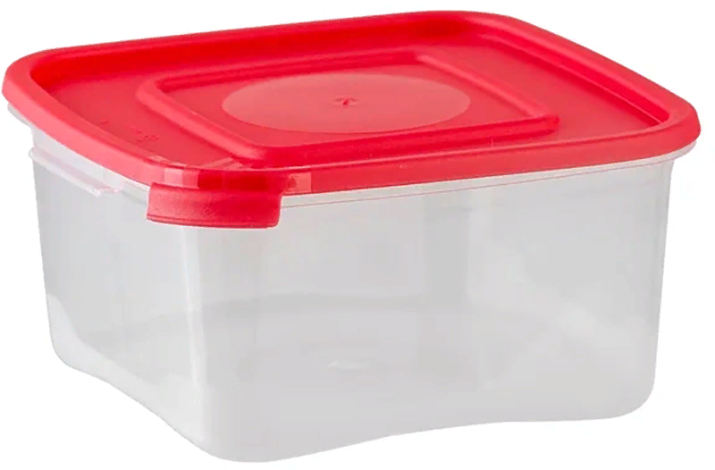 Контейнер для хранения продуктов Полимербыт Каскад полипропилен с крышкой, прозрачный 14×14×7.5см объем 1л / емкость герметичная для СВЧ